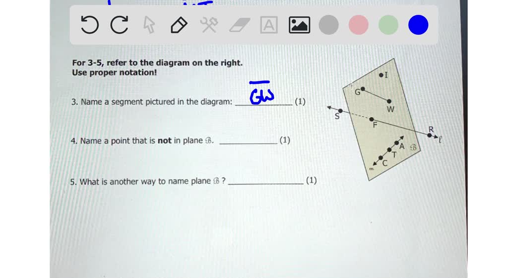 SOLVED: For 1-2, refer to the diagram on the right: Use proper notation! Name ray. 2. What are ...