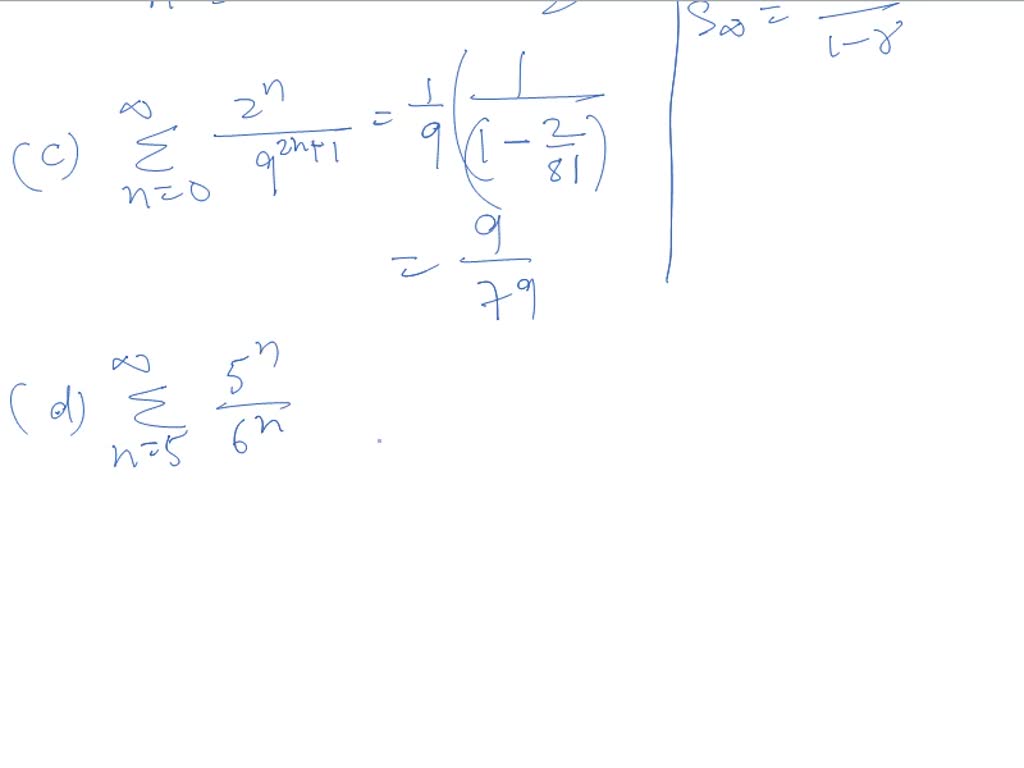 Solved Point The Following Series Are Geometric Series Or A Sum Of