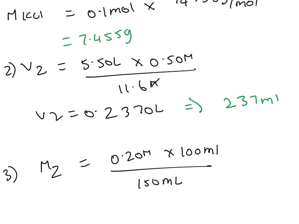 SOLVED: (1) How many grams of potassium chloride must be dissolved in 2.50 x 10^(2) mL of water ...