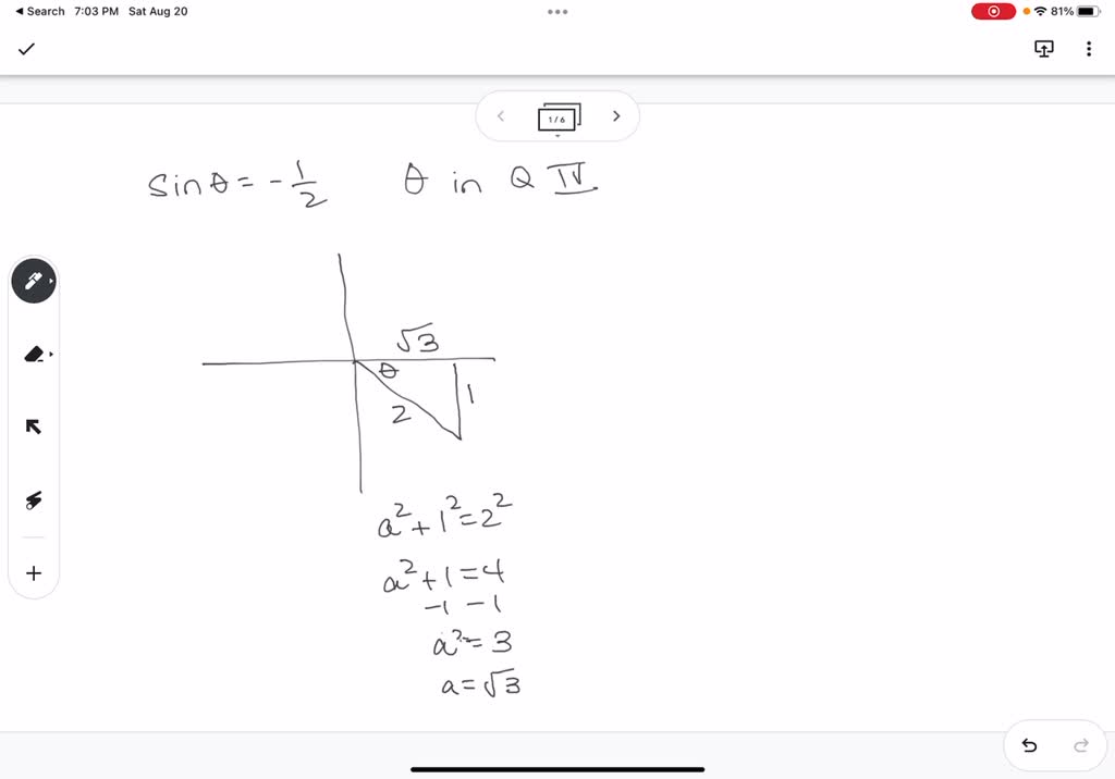 SOLVED: Find the exact value of tan given that sin 0 = and 0 is in quadrant IV. Rationalize ...
