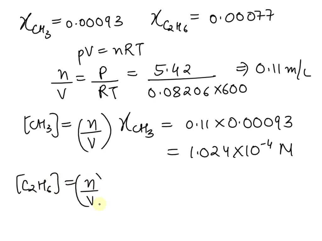 SOLVED: Experimental pre-exponential factor, A, for the gas-phase bimolecular reaction ·CH3 ...