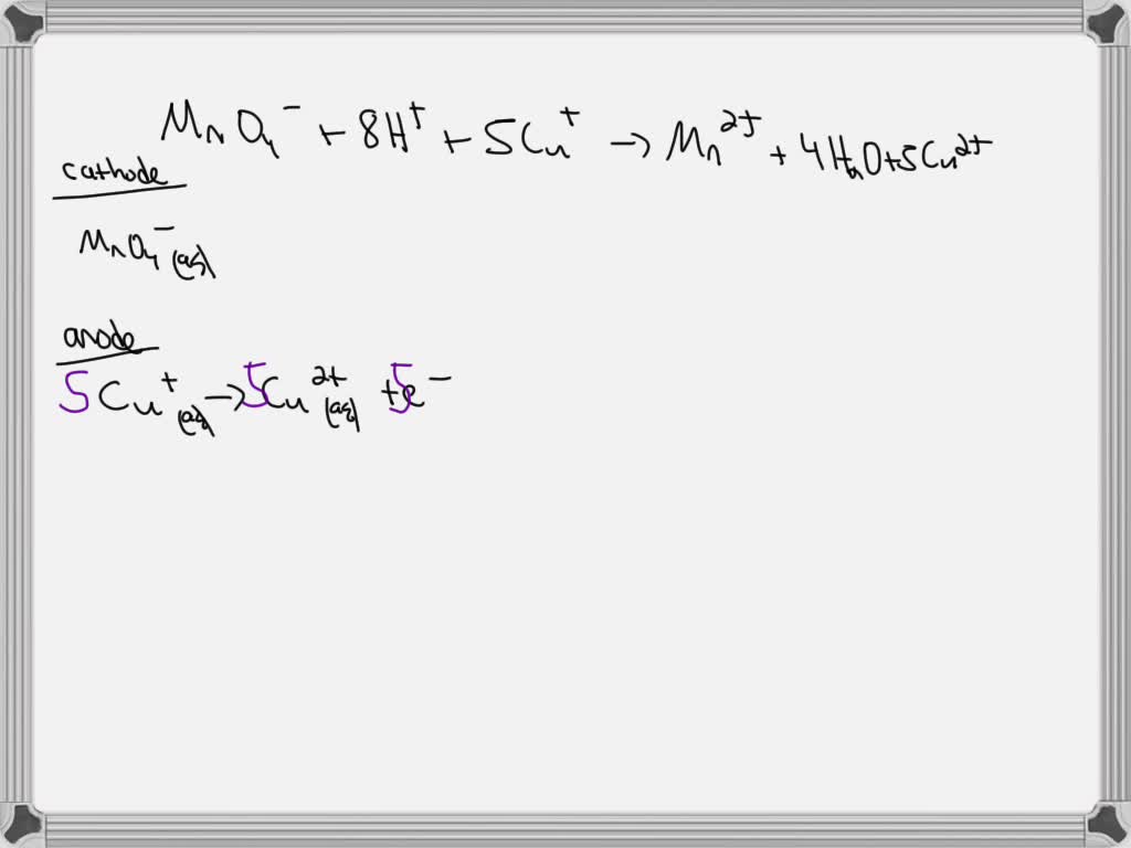SOLVED: a) An electrochemical cell is set up using the half reactions ...