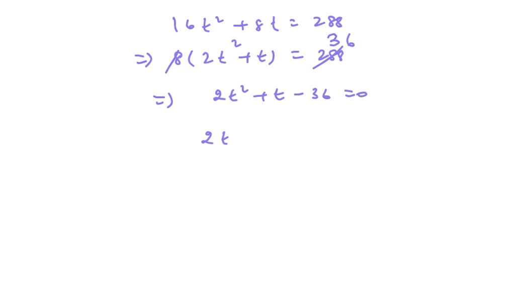 SOLVED: A falling object travels a distance given by the formula d = 8t ...