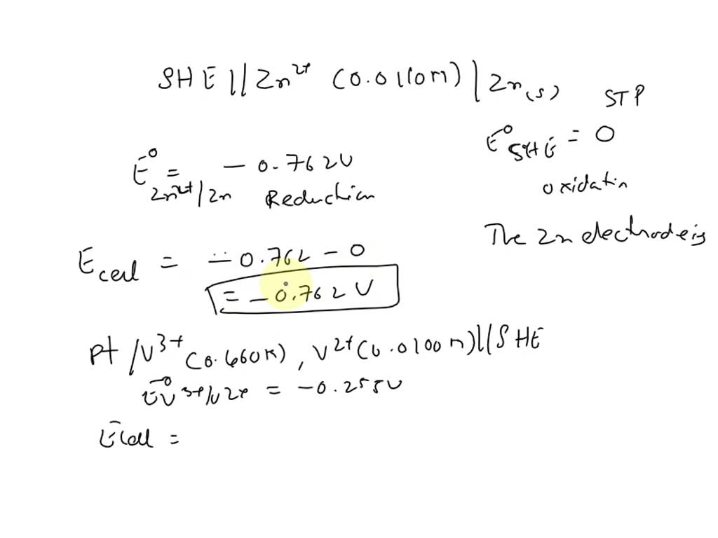 SOLVED: Calculate the potential for each cell and indicate whether the ...