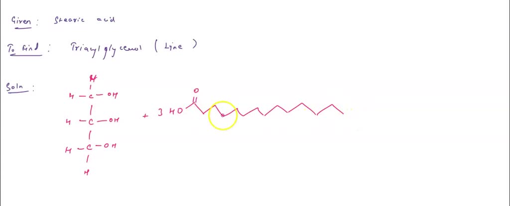 Draw the skeletal ("line") structure of the triacylglycerol that could ...