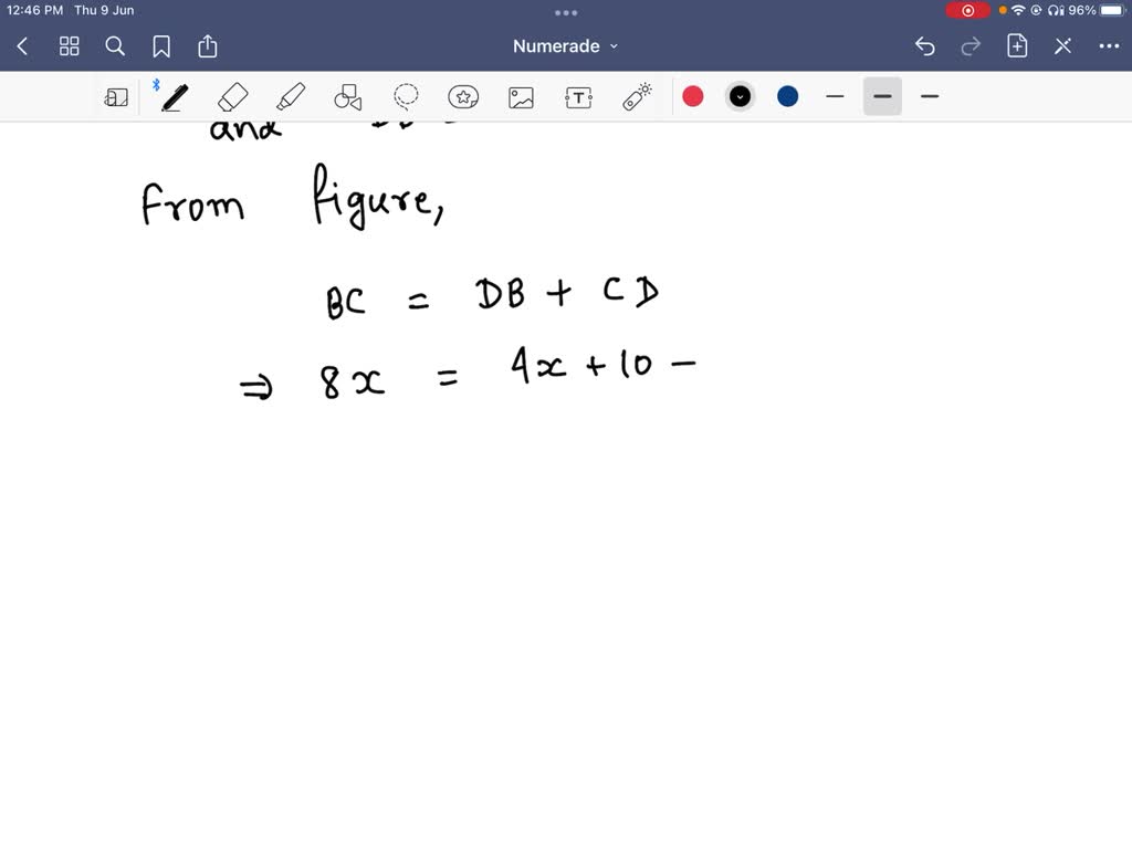 Solved Point D Is On Segment Bc Segment Bc Measures 8x Units In Length A Line Has Points C D 