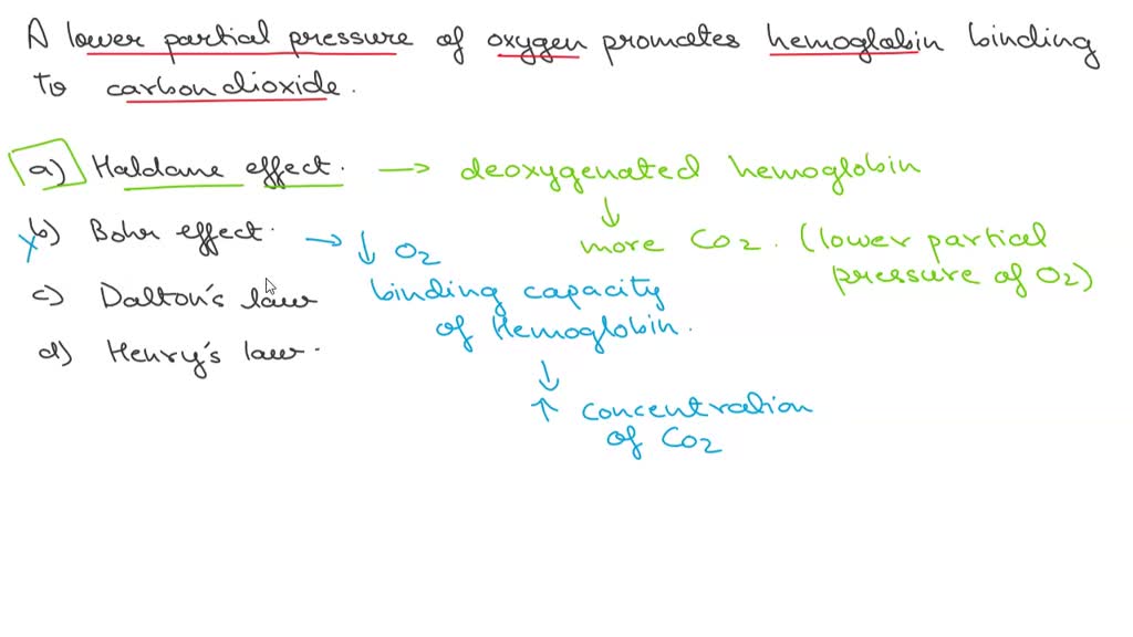 SOLVED: A low partial pressure of oxygen promotes hemoglobin binding to ...