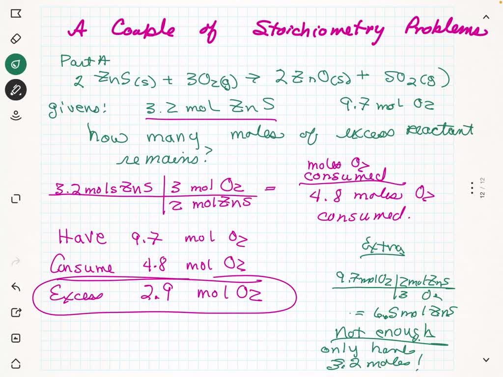 SOLVED: Part A. Zinc sulfide reacts with oxygen according to the ...