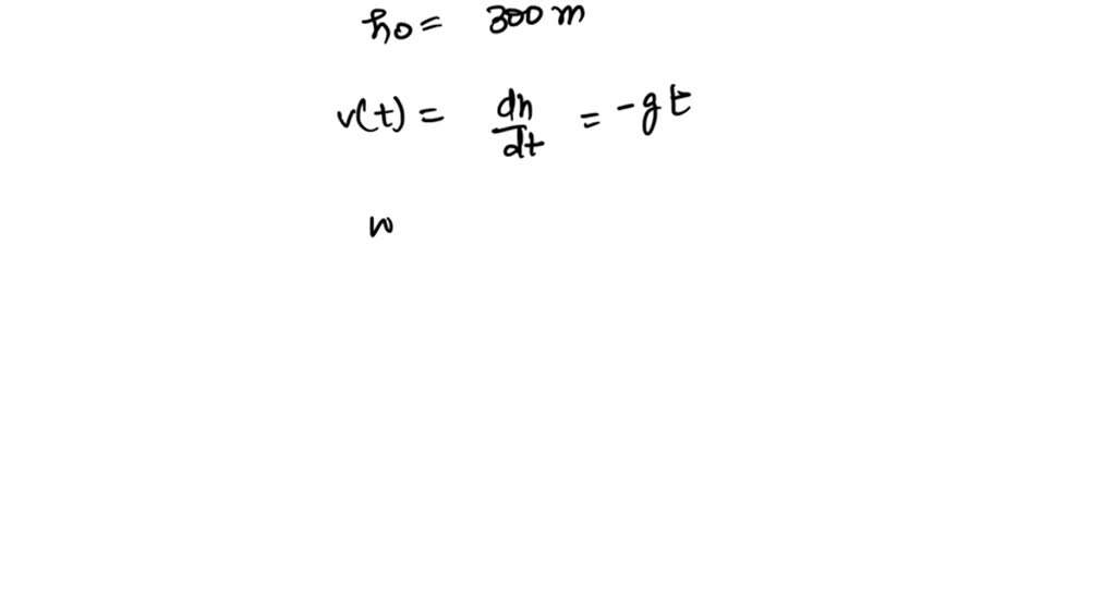 SOLVED: . Find the velocity of an object dropped from a height of 300 m at the moment it hits ...