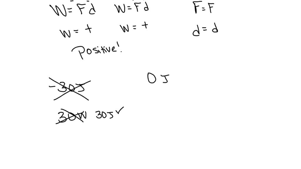 SOLVED: The force acting on an object and the object's displacement are in the same direction ...