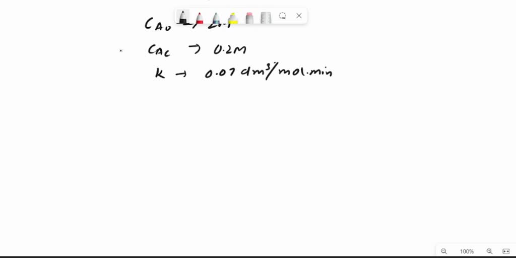 The following liquid-phase reactions were carried out in a CSTR at 325 ...