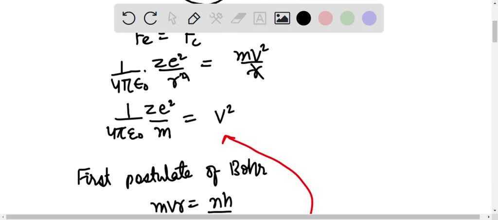 Solved Using Bohrs Postulates Of The Atomic Model Derive The
