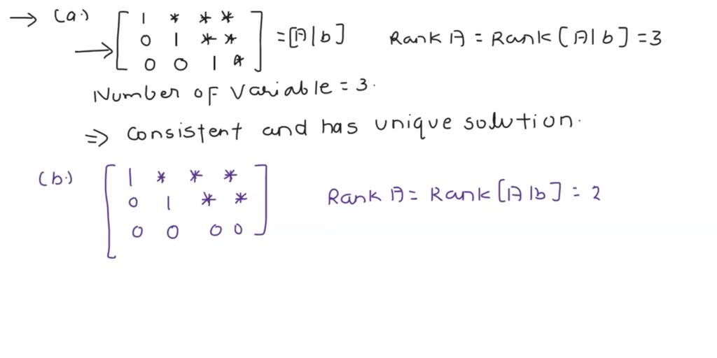 SOLVED: In each part of Exercises 23-24, the augmented matrix for a linear system is given, in ...