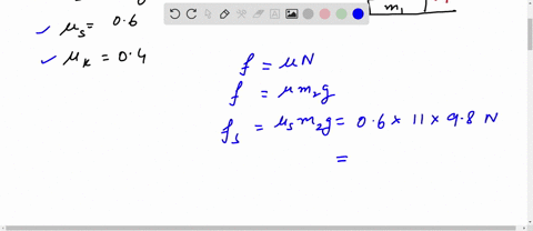 In Fig. 6-37, a slab of mass m1=40 kg rests on a frictionless floor, and a block of mass m2=10 ...