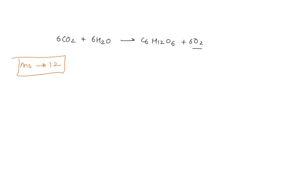 SOLVED: Photosynthesis is a chemical reaction and can be written as ...