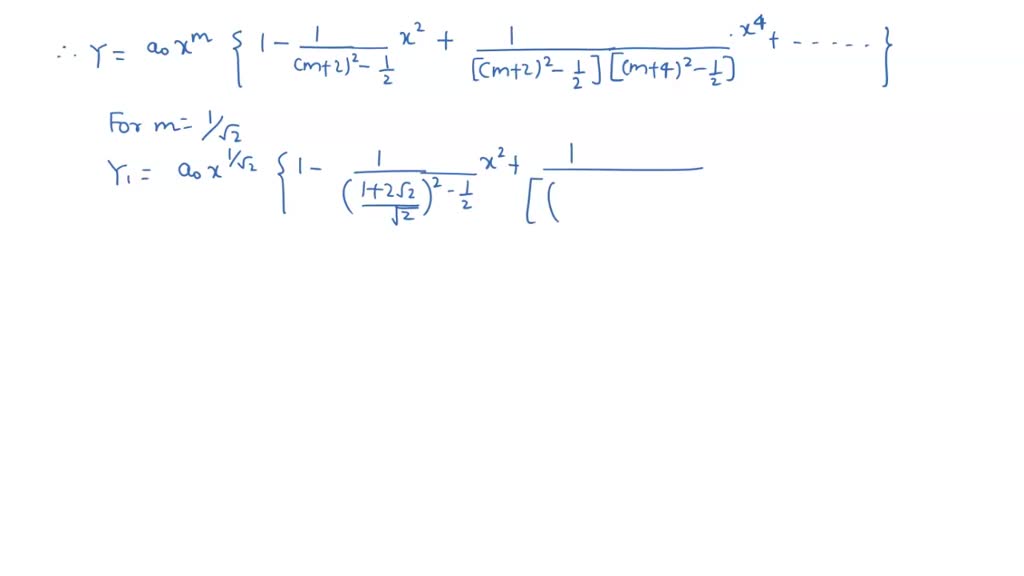 SOLVED: Derive power series solution for the Bessel' differential equation SOLVED: Derive power series solution for the Bessel' differential equation