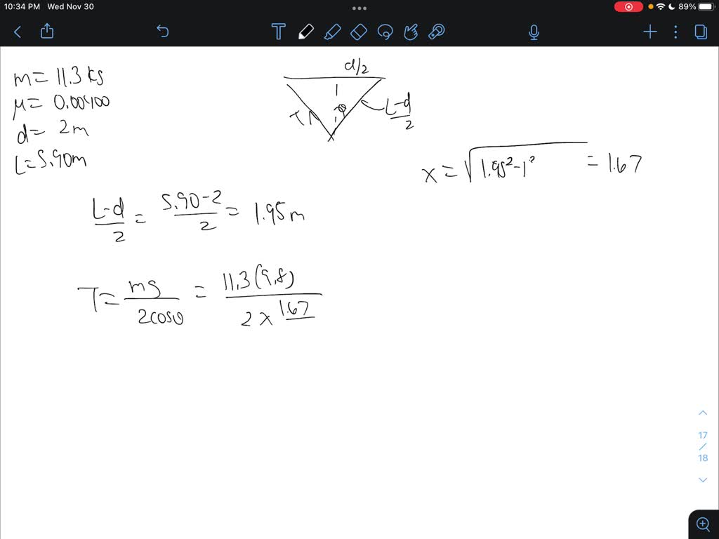 SOLVED: A 11.3-kg object hangs in equilibrium from a string with a total length of 5.90 m and a ...
