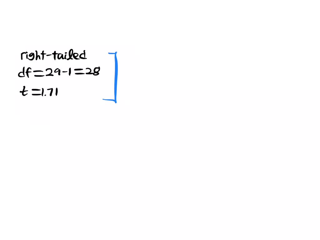 SOLVED: You are performing a right-tailed t - test with test statistic ...