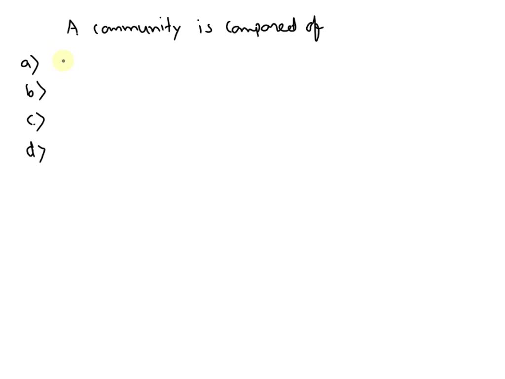 SOLVED: A community is composed of Select one: potentially interacting ...