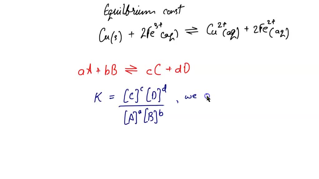 SOLVED: What is the value of the equilibrium constant K for the ...