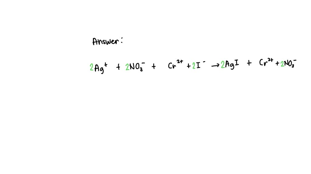 SOLVED: The following molecular equation represents the reaction that ...