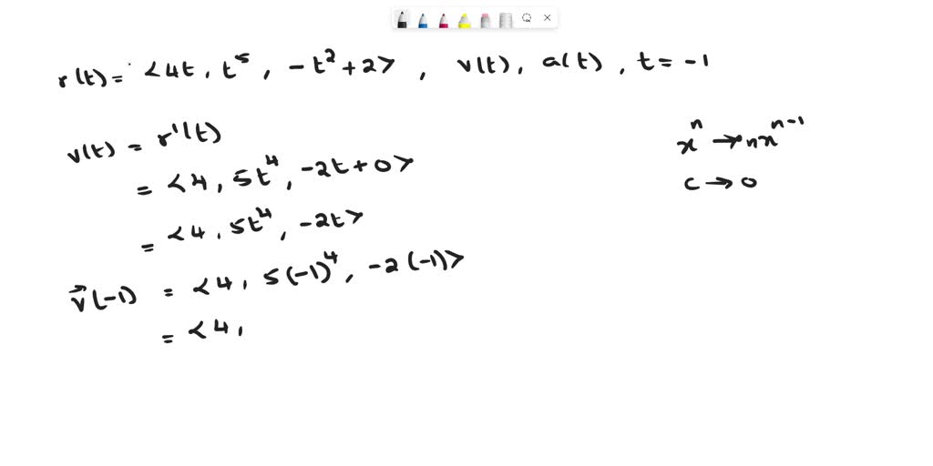 SOLVED: Given the vector function → r ( t ) = 5 t , t ^2 , − 5 t^ 5 + 2 ...