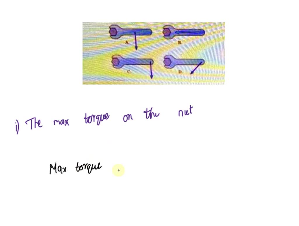 SOLVED: An nut needs to be tightened with a wrench: Which force shown ...