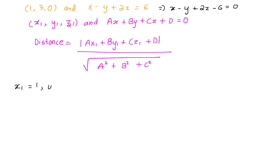 SOLVED: Find the distance between the point and the plane. (Round your ...