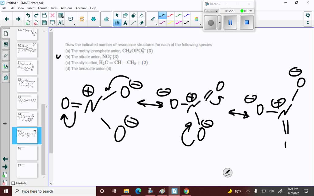SOLVED: Draw the indicated number of resonance structures for each of ...