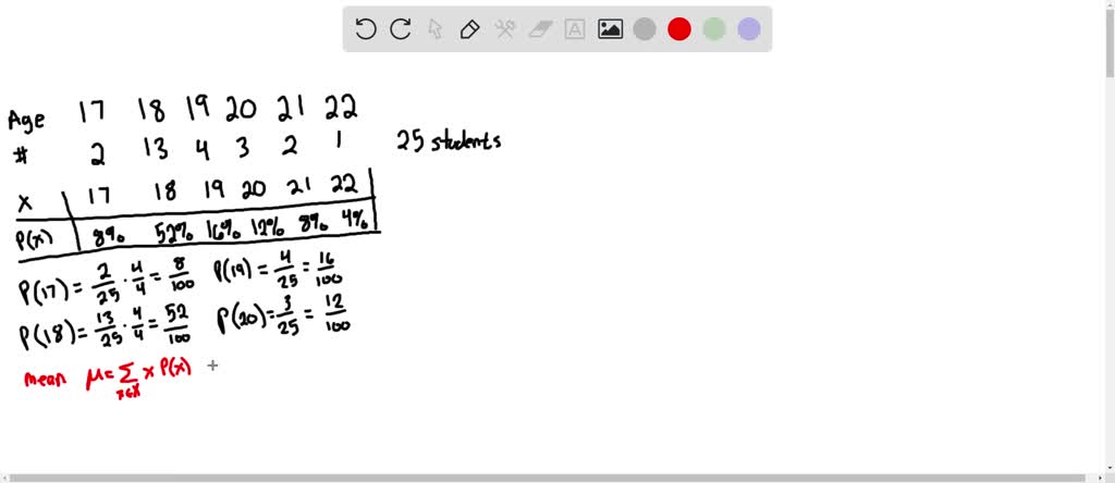 SOLVED: 5. The table shows the ages Ol students in # freshman ...