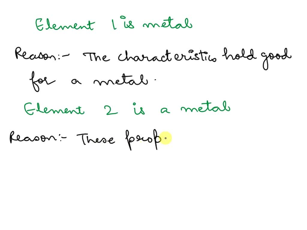 SOLVED: Column Element Description Metal or nonmetal? Element ...