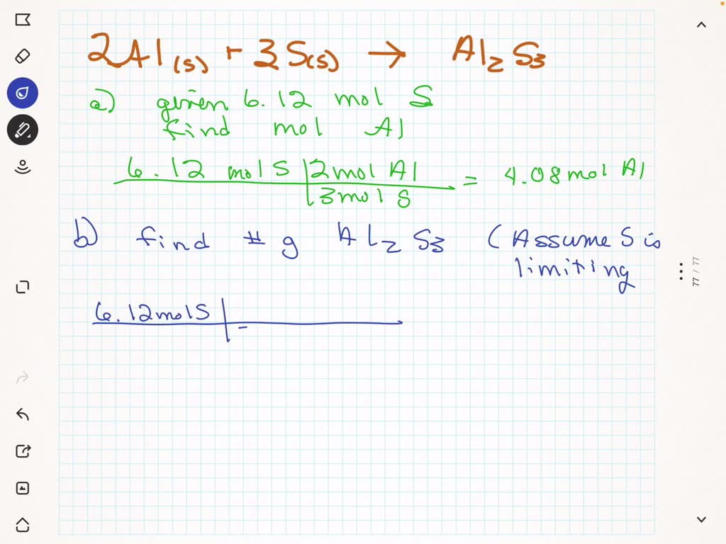SOLVED: Aluminum metal reacts with sulfur to produce aluminum sulfide ...