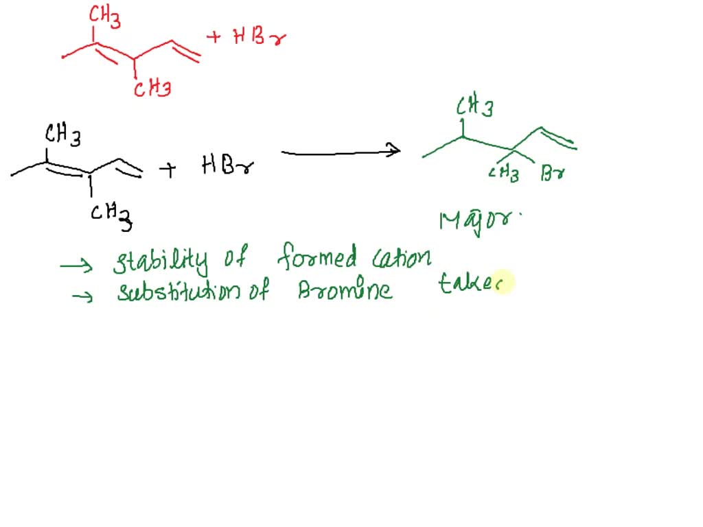 SOLVED: Draw the reaction of bromoethyne with two molecules of HBr ...