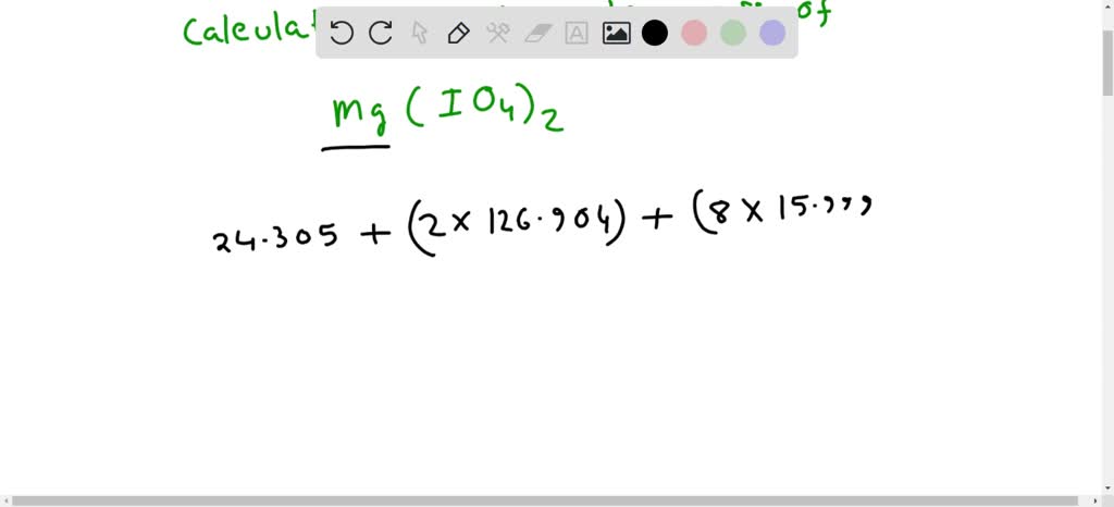 SOLVED: Calculate the formula mass of magnesium periodate, Mg(IOâ‚„)â ...