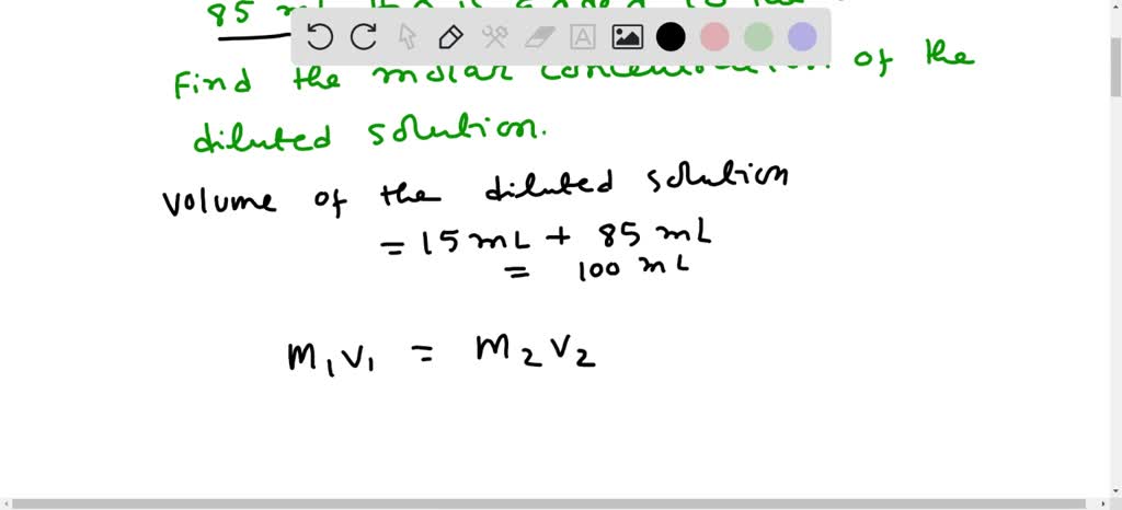 SOLVED:DILUTIONS Calculate the molarity of the diluted solution 1 3.3 M ...