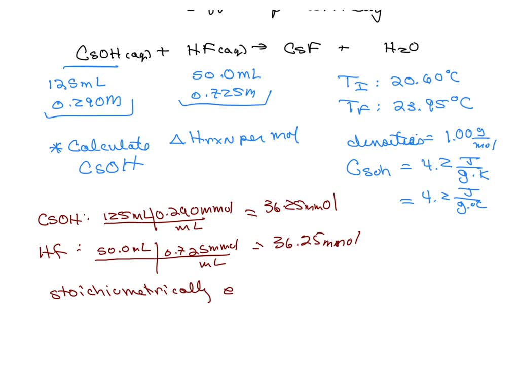 SOLVED: You mix 125 mL of 0.290 M CsOH with 50.0 mL of 0.725 M HF in a ...