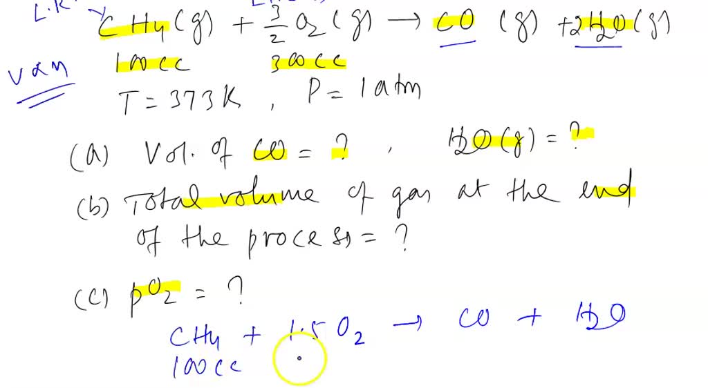 SOLVED: Methane reacts with oxygen according to the following equation ...