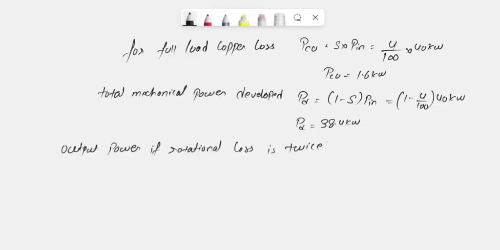 SOLVED: A THREE PHASE INDUCTION MOTOR RUNNING WITH A SLIP OF 4% TAKES ...