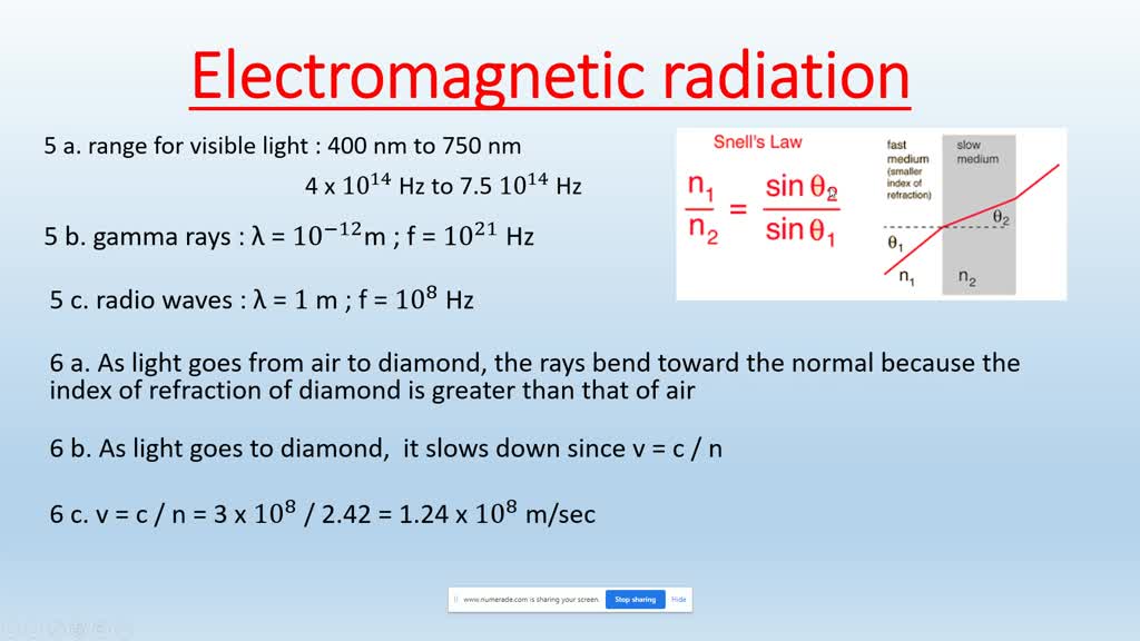SOLVED: 5. From a diagram of the electromagnetic spectrum: Determine ...