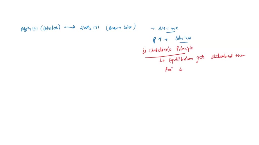 SOLVED: N2O(g) (colorless) 2NO2(g) (brown color) This reaction is an ...