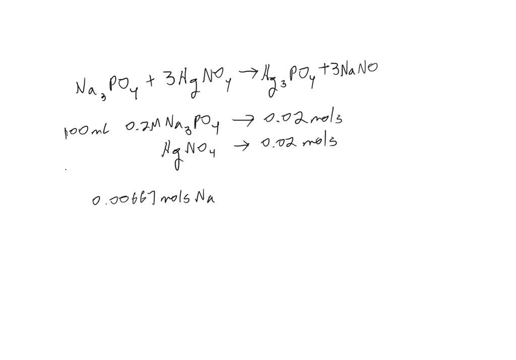 Solved 100ml Of 0 2m Na3po4 Is Mixed With 100ml Of 0 2m Agno3 In A