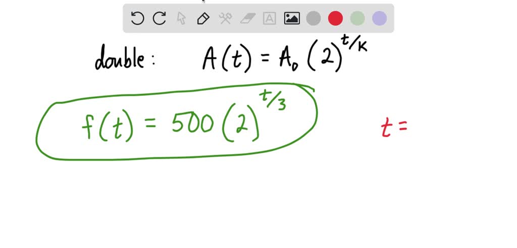 SOLVED: A bacteria culture starts with 500 bacteria and doubles in size ...