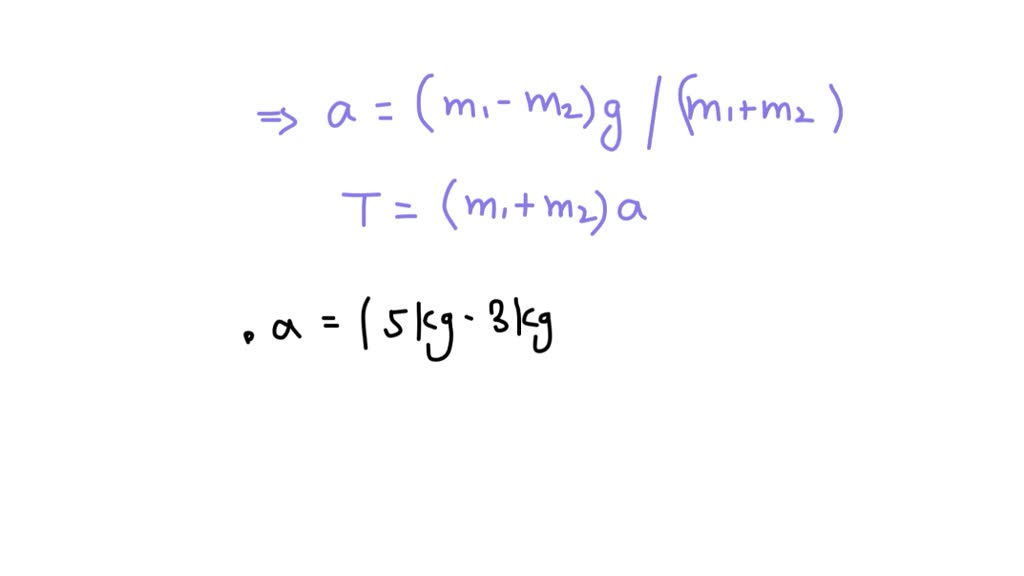 SOLVED: Two particles of mass 5kg and 3kg are connected by a light ...