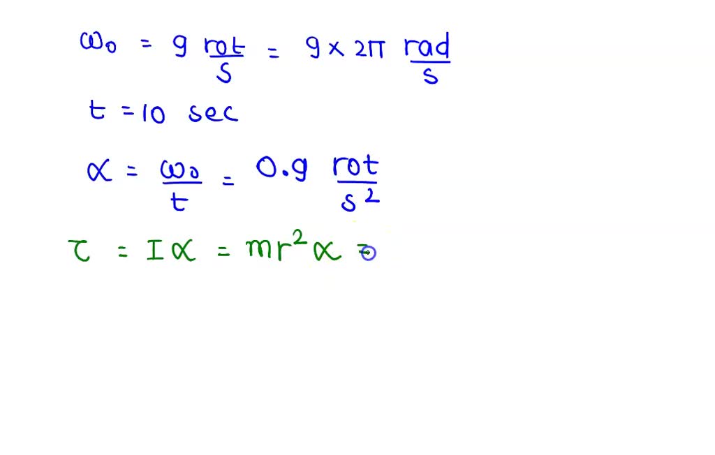 SOLVED: student holds bike wheel and starts it spinning with an initial angular speed ot 9.0 ...