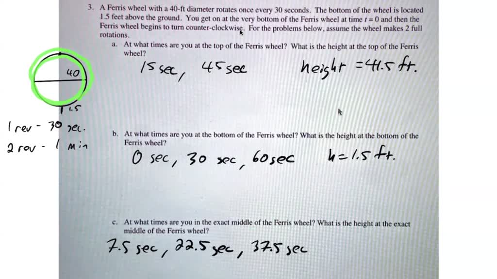 SOLVED: GSE PreCalculus Modeling with Trig Functions Handout A Ferris ...