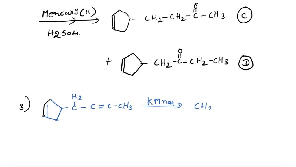 Hydrocarbon A has the formula C9H12 and absorbs 3 equivalents of H2 to ...