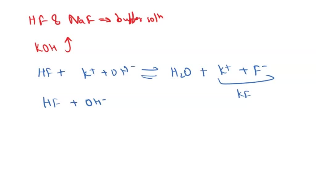 SOLVED: buffer contains significant amounts hydrolluoric (HFI and sodium Iluoride (NaF) . Write ...