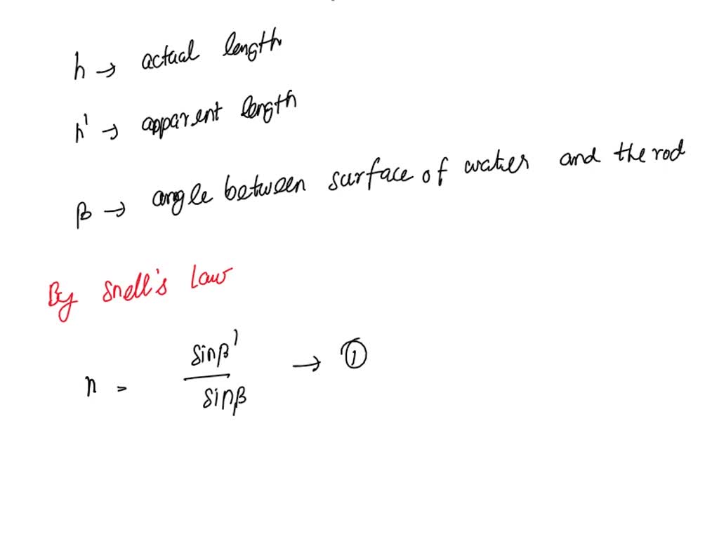 SOLVED: [133] A rod is partially submerged in water as shown, making an ...