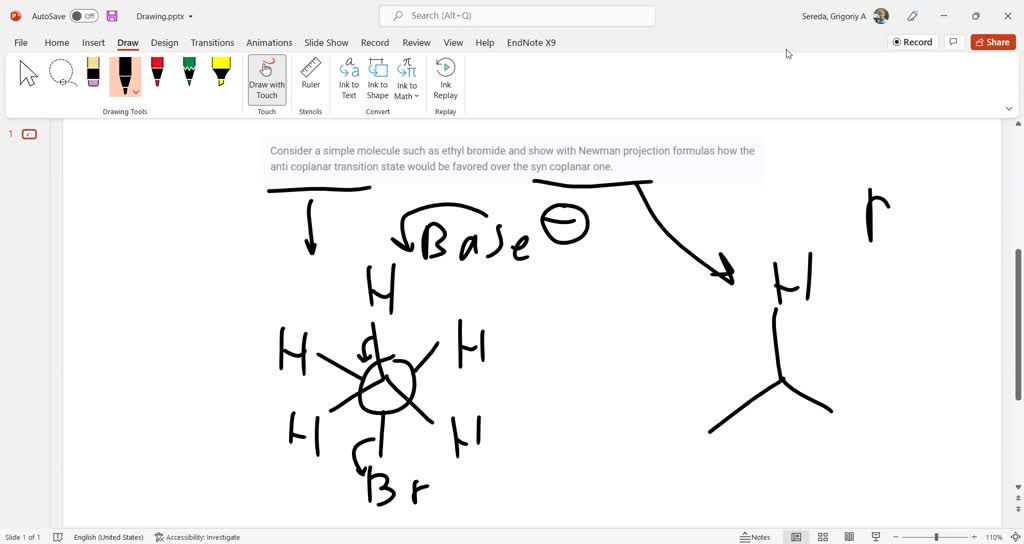 SOLVED: Consider a simple molecule such as ethyl bromide and show with ...