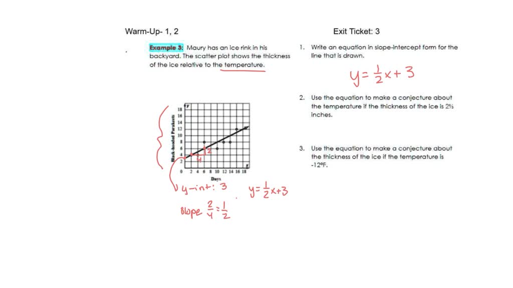 SOLVED: Maury has an ice rink in his backyard. The scatter plot shows ...
